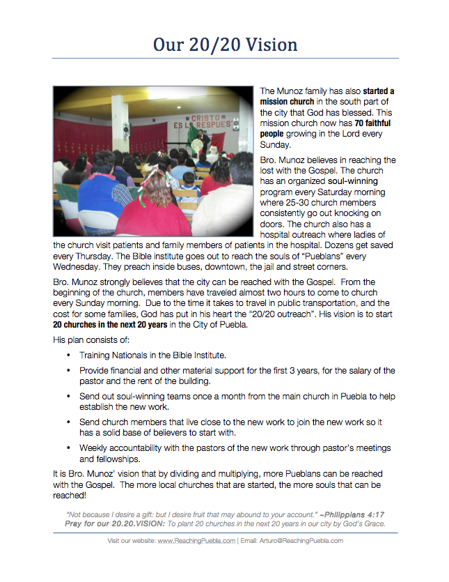 Information Packet – Reaching Puebla